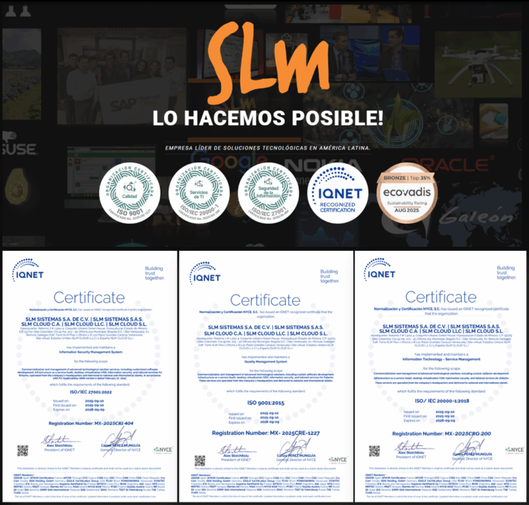 SLM Cloud obtiene la Trinorma ISO en cinco países y refuerza su liderazgo tecnológico en la ...